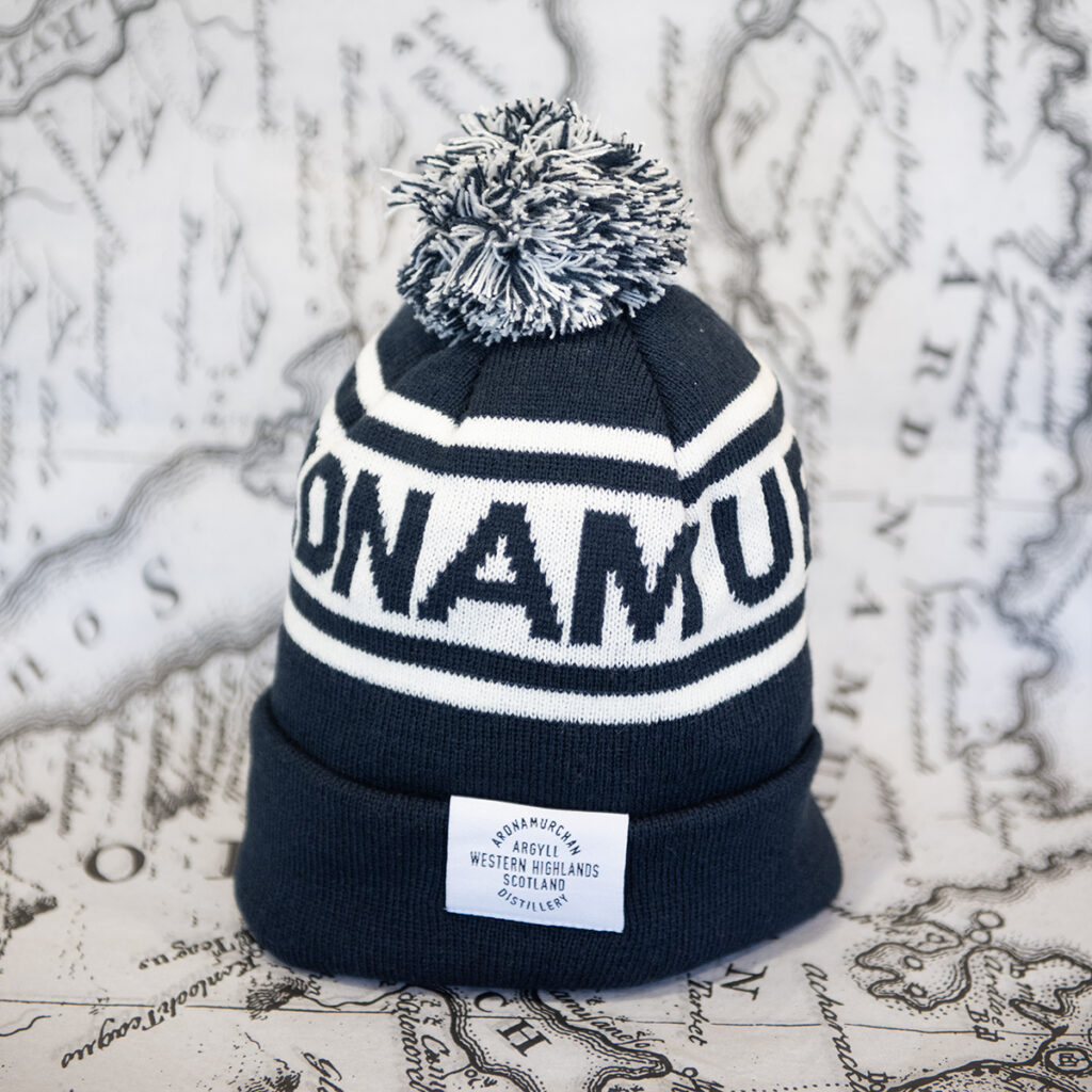 Ardnamurchan Distillery Knitted Bobble Hat – Blue & White ...